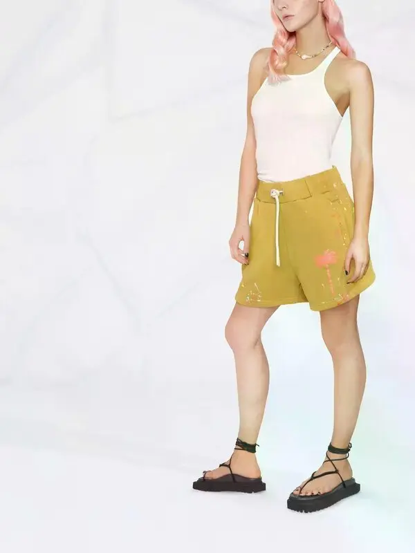Palm Angels Paint Splatter Cotton Shorts