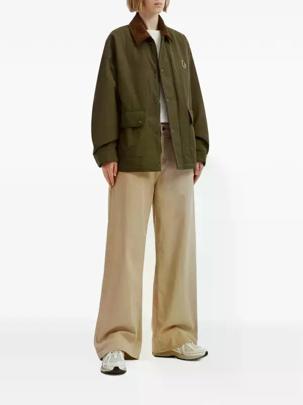 FINGERCROXX Corduroy-collar Logo-patch Jacket