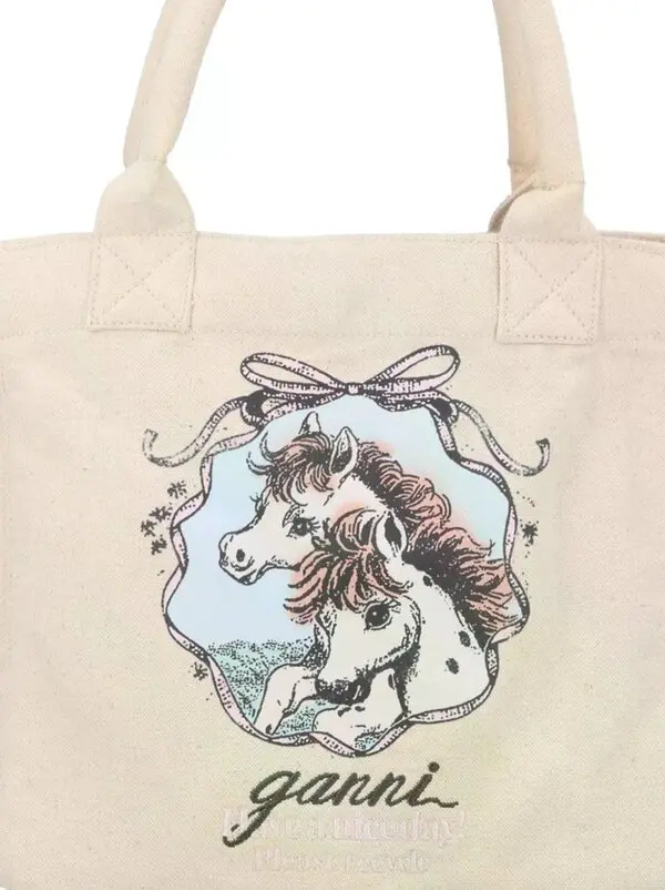 GANNI Easy Pony Tote Bag - Neutrals