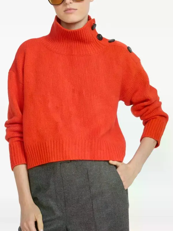 YVES SALOMON Button-detail High-neck Sweater