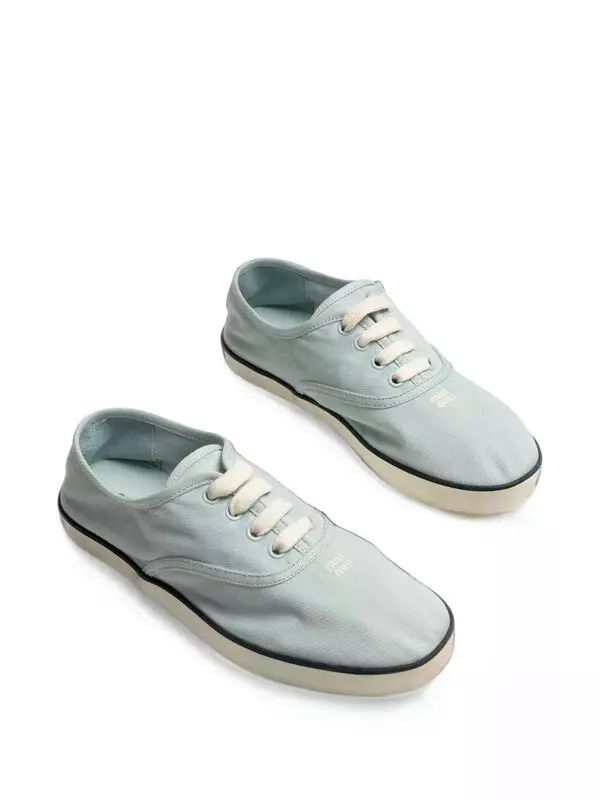 Miu Miu Distressed Denim Sneakers