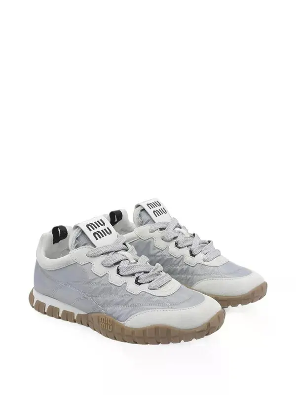 Miu Miu Tyre Technical Fabric And Suede Sneakers