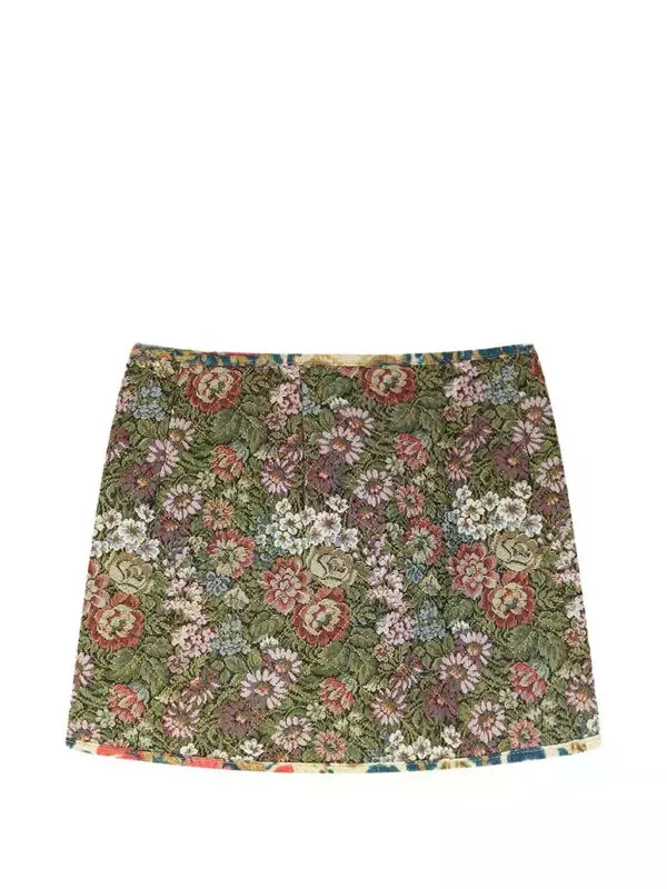 Farm Rio Arabesque Quilted Reversible Mini Skirt - Green