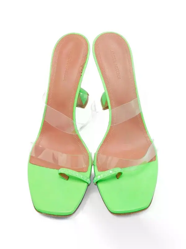 Amina Muaddi Sami Transparent Sandals - Green
