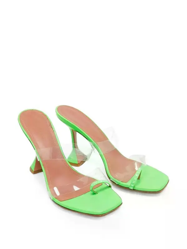 Amina Muaddi Sami Transparent Sandals - Green