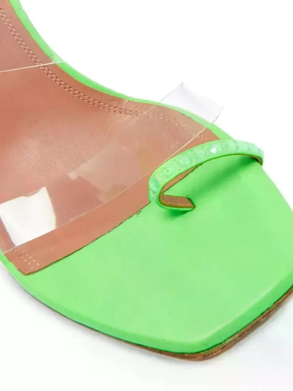 Amina Muaddi Sami Transparent Sandals - Green