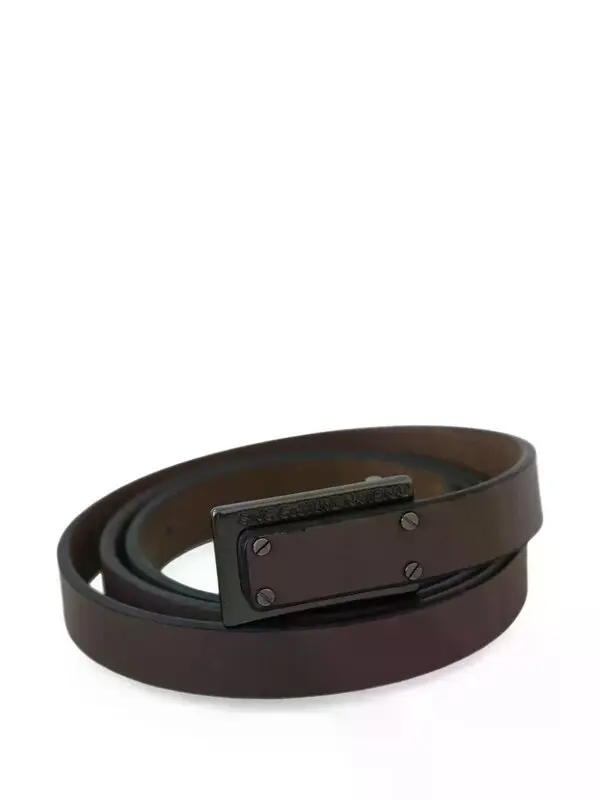 Costume National Logo-buckle Leather Belt