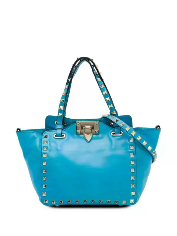 Valentino Garavani 2000-2017 Mini Leather Rockstud Trapeze Satchel