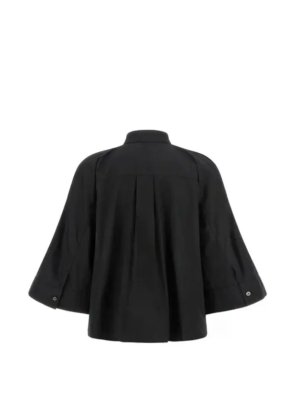 Sacai Pleated-back Raglan-sleeve Shirt - Black