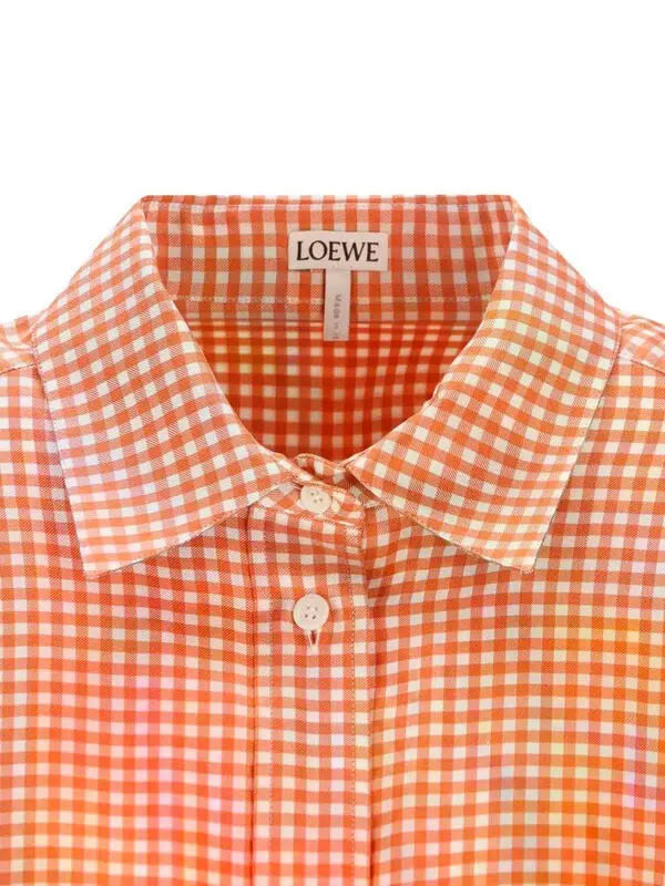 Loewe Anagram-embroidered Micro-checked Shirt