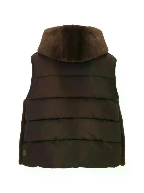 SAVE THE DUCK Hooded Faux-fur Gilet - Brown