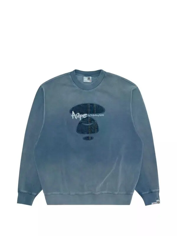 AAPE BY *A BATHING APE Denim-patch Graffiti-print Sweater