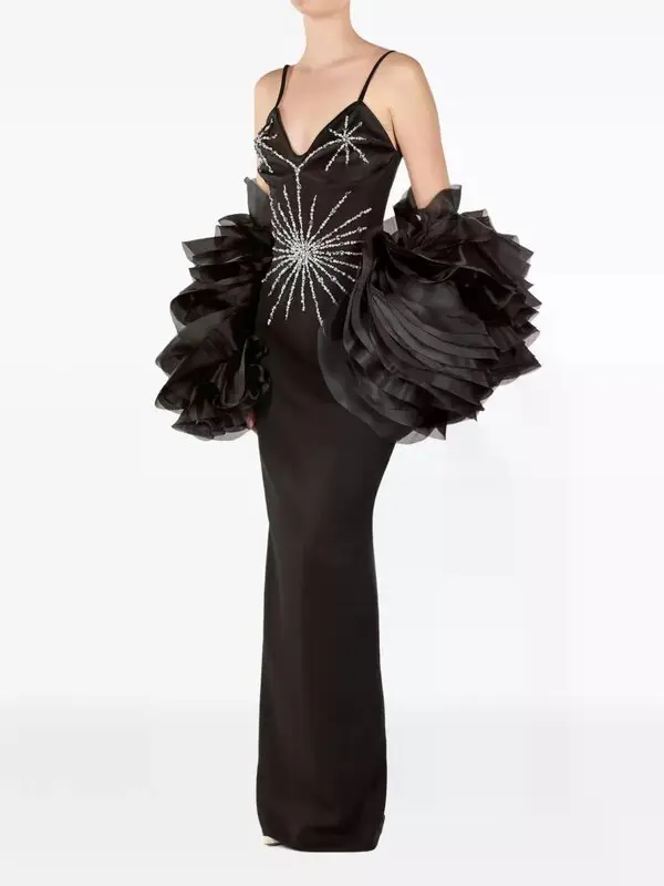 ANDREEA VENECIUC Stella Noire Crystal-embellished Gown