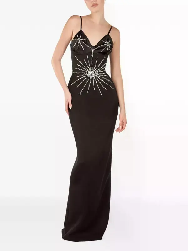 ANDREEA VENECIUC Stella Noire Crystal-embellished Gown