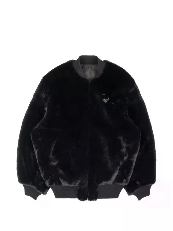 Prada Faux-fur Bomber Jacket - Black