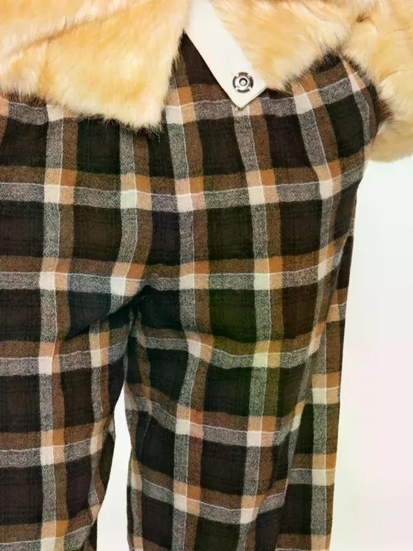 FORTE_FORTE Check-pattern Drawstring-waist Trousers