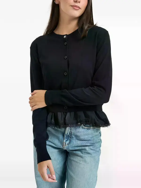 Liu Jo Lace-trim Ruffled Cardigan
