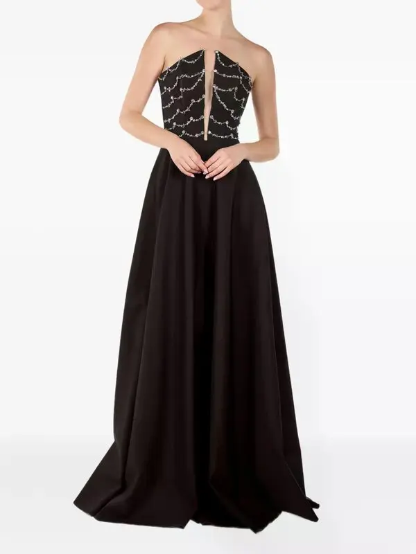 ANDREEA VENECIUC Etoile Noire Embellished Strapless Gown