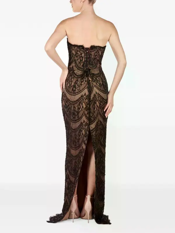 ANDREEA VENECIUC Valeria Strapless Lace Gown