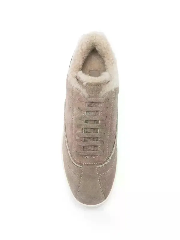 Fabiana Filippi Shearling-trim Suede Sneakers
