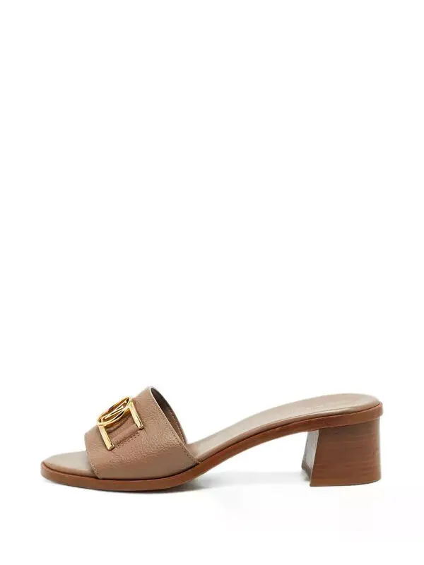 LOUIS VUITTON Lock It Leather Sandals - Neutrals