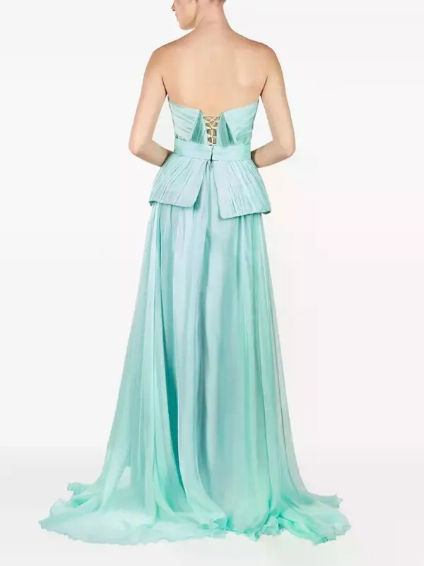 ANDREEA VENECIUC Sea Mist Peplum Gown