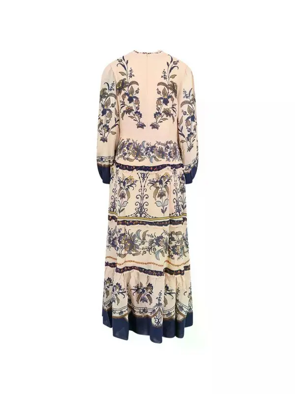 Farm Rio Floral-print Ruffled Midi Dress - Neutrals