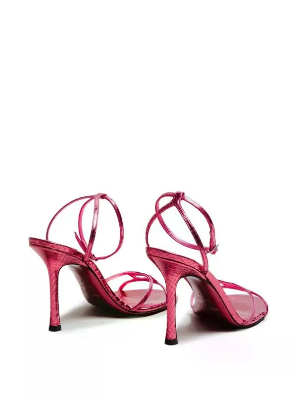 JIMMY CHOO Leo Metallic Leather Sandals