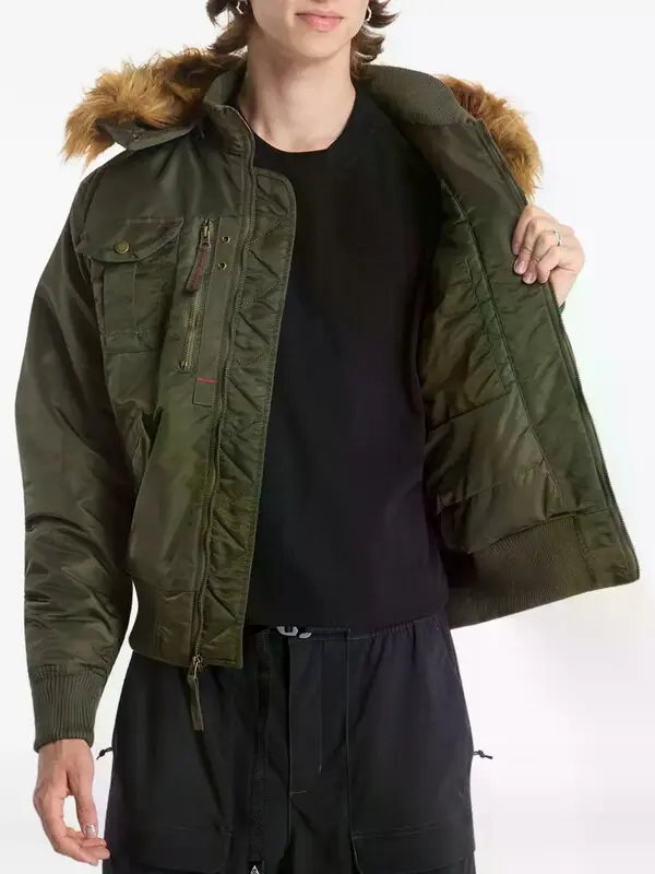 Alpha Industries Deflector Faux-fur-trim Bomber Jacket - Green