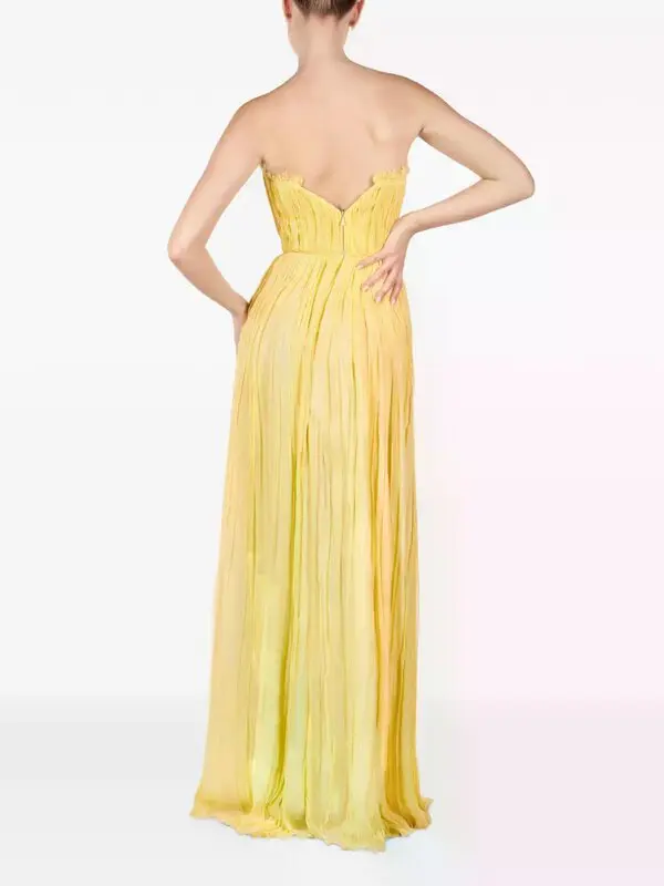 ANDREEA VENECIUC Strapless Pleated Maxi Dress