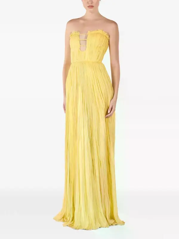 ANDREEA VENECIUC Strapless Pleated Maxi Dress