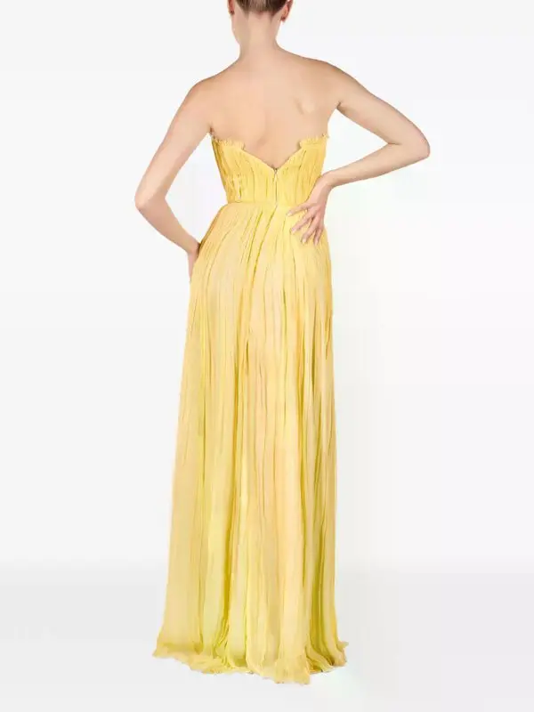 ANDREEA VENECIUC Strapless Pleated Maxi Dress