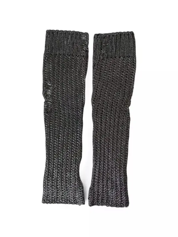 Dolce & Gabbana Distressed Knitted Fingerless Gloves