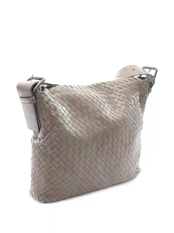 Bottega Veneta 2000s Intrecciato Messenger Bag - Grey