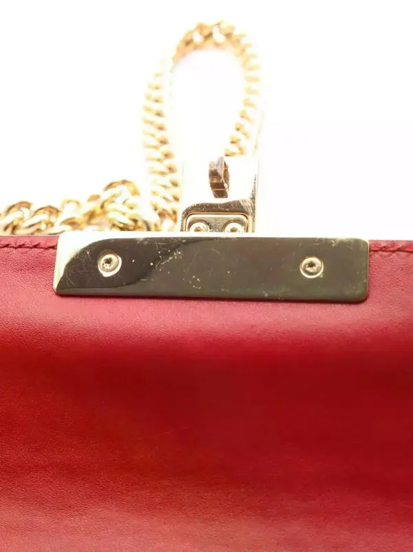 Gucci 2010s Small Padlock Guccissima Shoulder Bag - Red