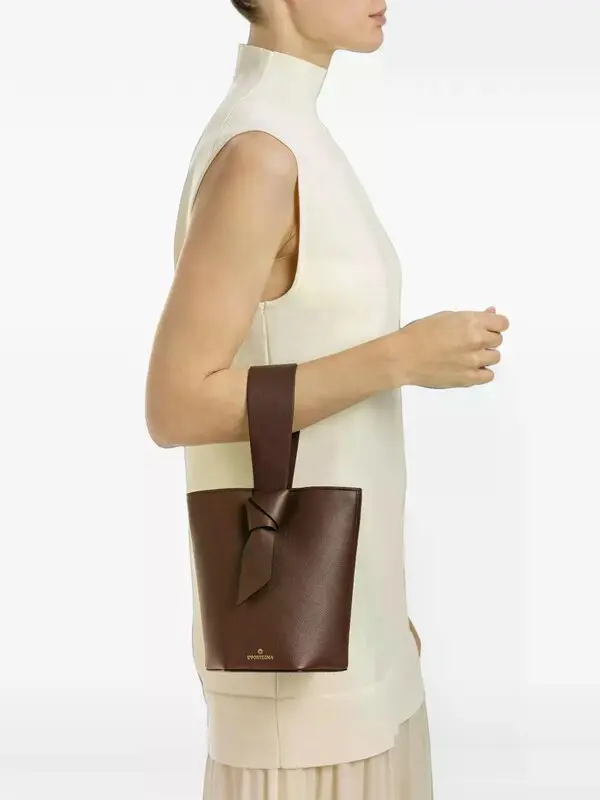 LA PORTEGNA Julieta Knotted Leather Tote Bag