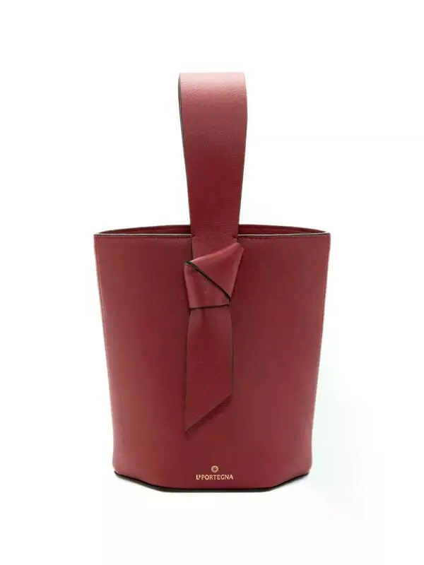 LA PORTEGNA Julieta Knotted Leather Bucket Bag