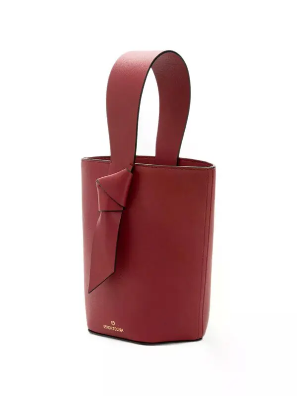 LA PORTEGNA Julieta Knotted Leather Bucket Bag
