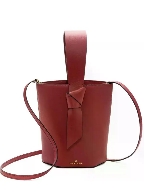 LA PORTEGNA Julieta Knotted Leather Bucket Bag