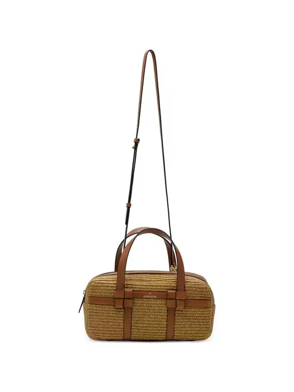 LA PORTEGNA Bibi Knotted Leather-trim Tote Bag