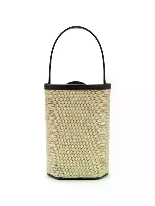 LA PORTEGNA Bárbara Leather-trim Buccket Bag