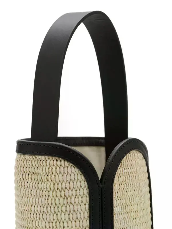LA PORTEGNA Bárbara Leather-trim Buccket Bag