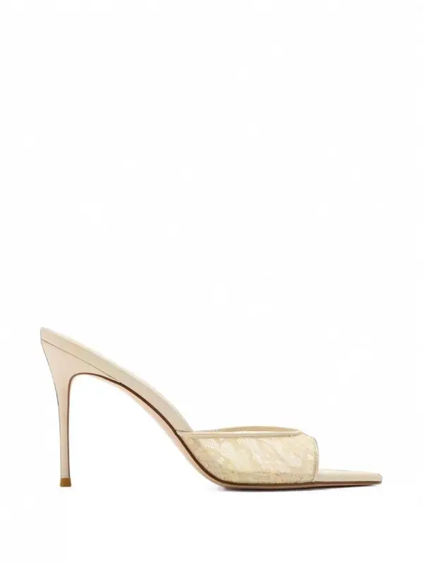 Femme La Bella Lace-panel Sandals - Neutrals