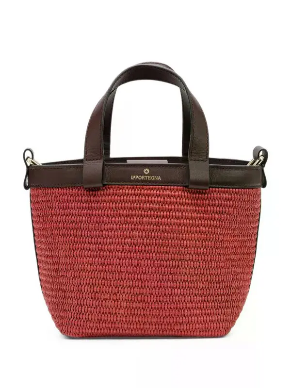 LA PORTEGNA Teresita Leather-trim Tote Bag