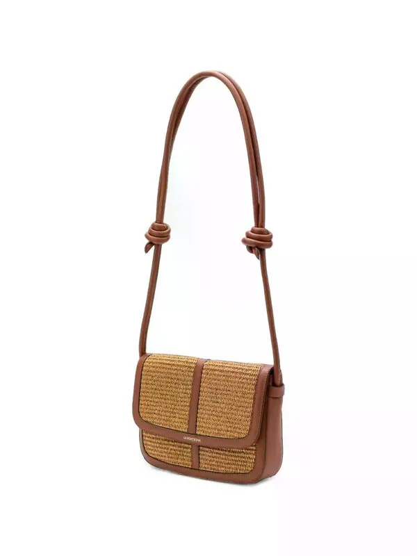 LA PORTEGNA Lucía Leather-trim Shoulder Bag