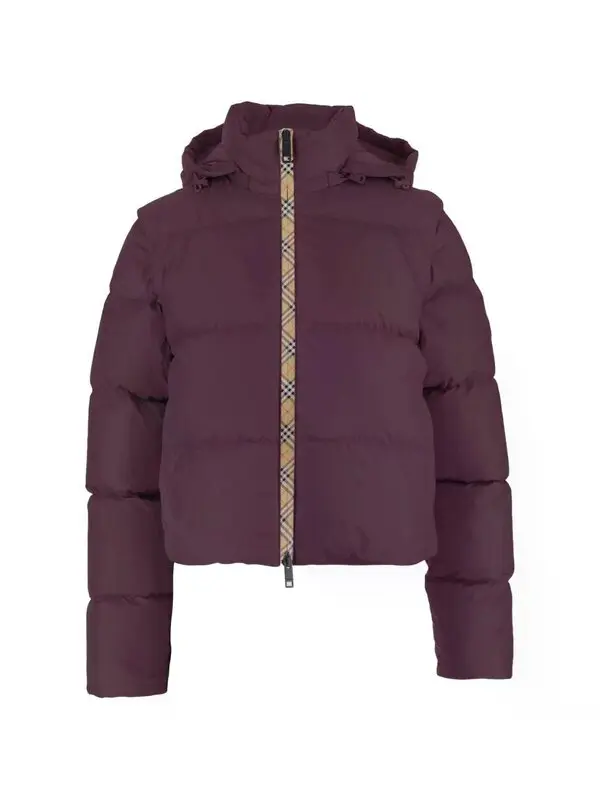 Burberry Detachable Sleeve Nylon Langdale Puffer Jacket - Red