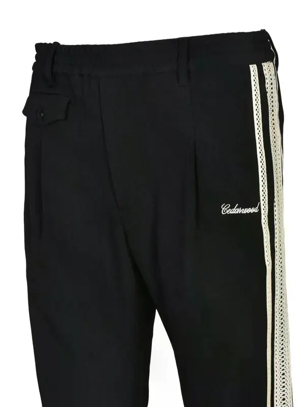 CEDARWOOD Crochet-knit Logo-embroidered Track Pants