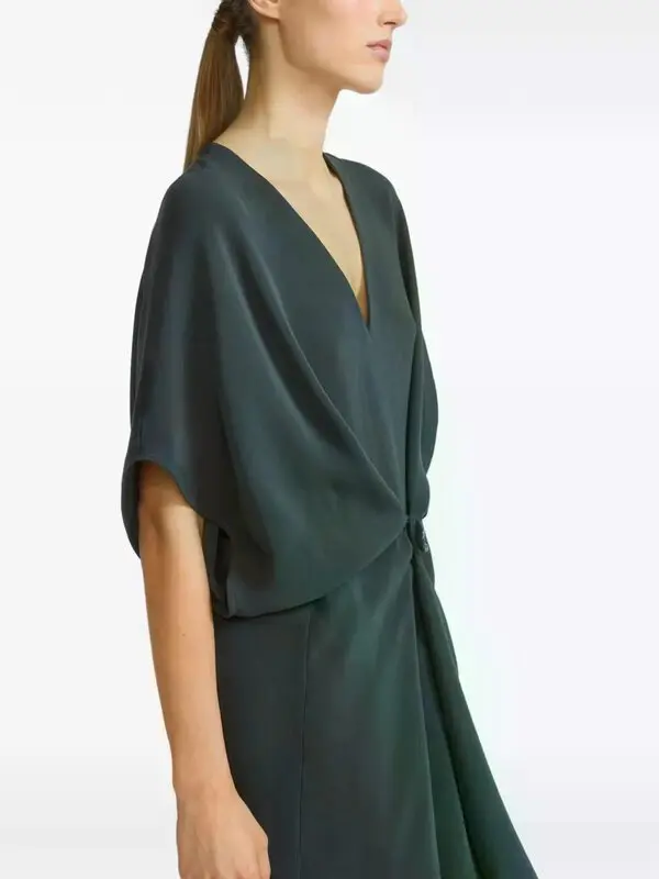 YVES SALOMON Draped Silk-crepe Dress