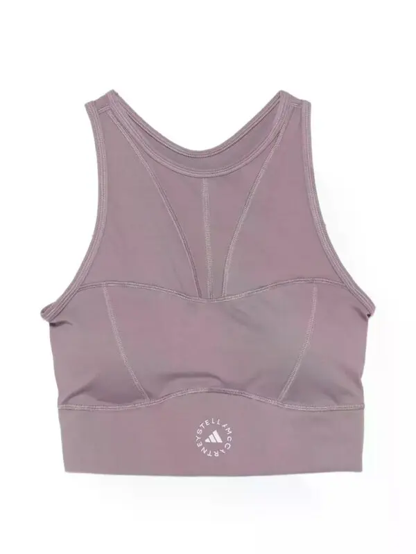 Adidas By Stella McCartney Training Logo-print Crop Top - Purple