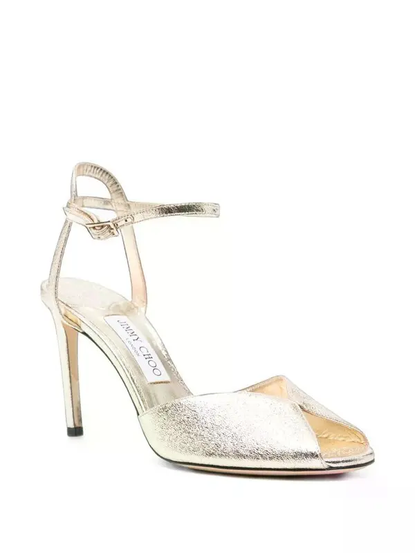 JIMMY CHOO Sacora 85 Metallic Sandals